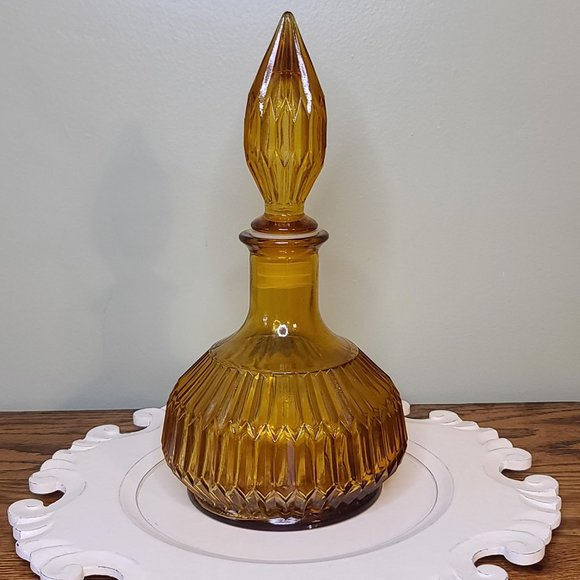 Accents | Vintage Amber Glass Decanter | Poshmark